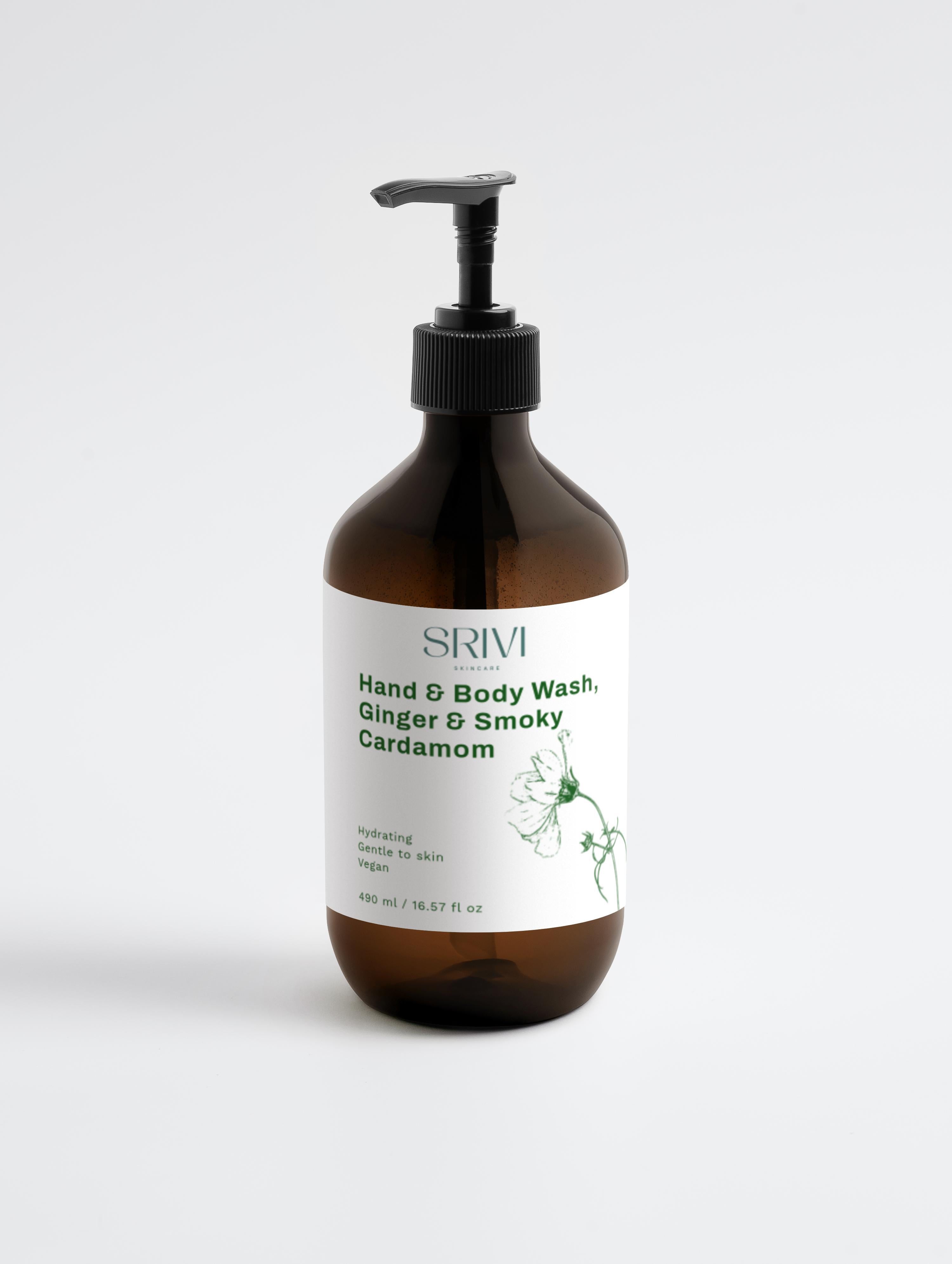 Hand & Body Wash, Ginger & Smoky Cardamom – SRIVI Skincare